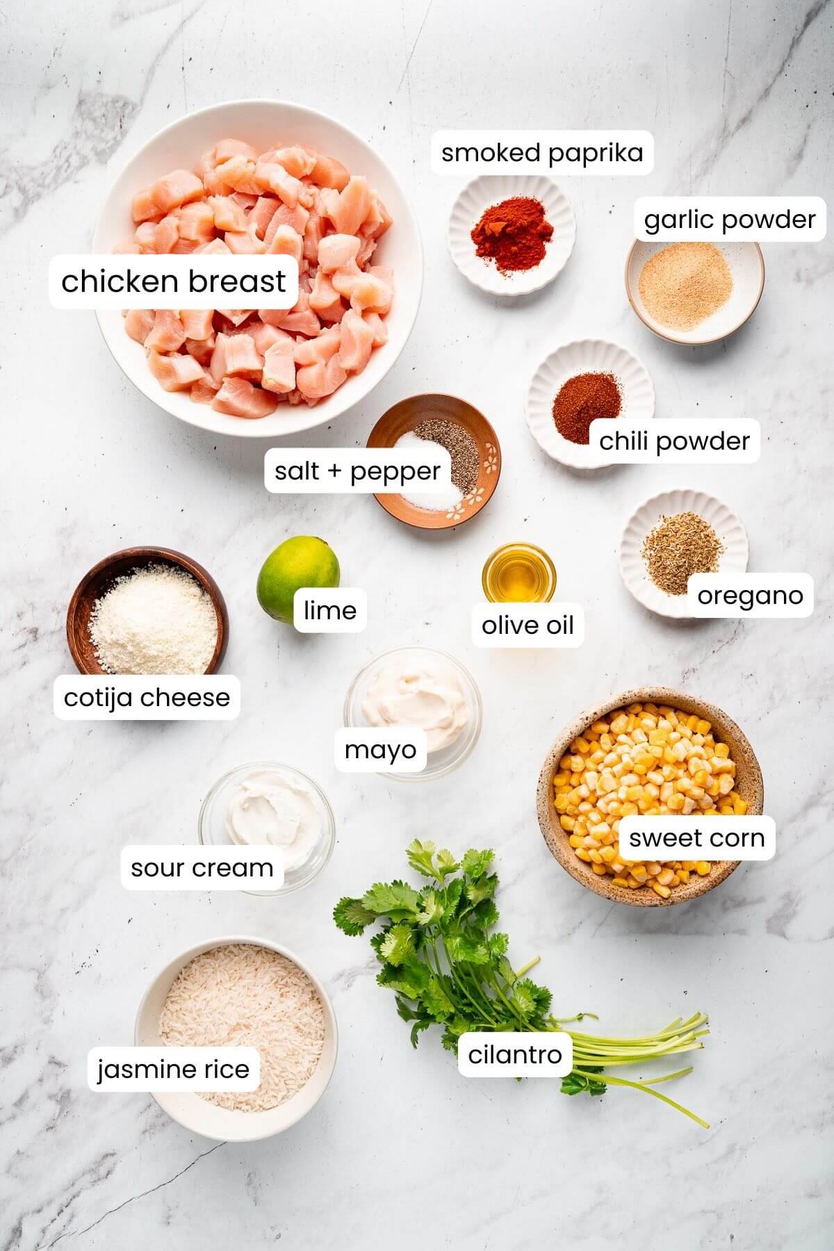 Street Corn Chicken Rice Bowls